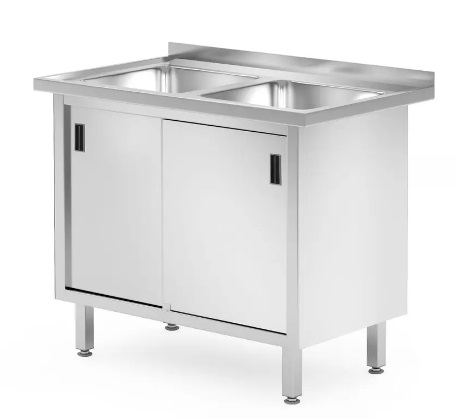 INOX OMARICA+DVOJNI UMIVALNIK 100x60x85cm 813690 | Elementi z ...