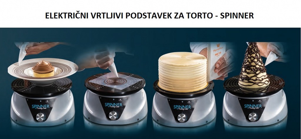 VRTLJIV PODSTAVEK ELEKTRIČNI SPINNER 27x26 h12cm | Pladenj za torto ...