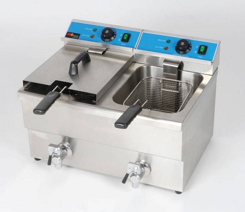 Električna friteza 2x8l, namenjena profesionalni uporabi, opremljena s ...